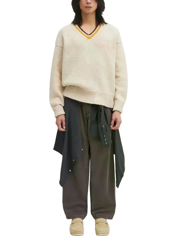 Visvim V-neck Chunky-knit Sweater - Neutrals