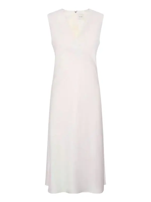 Calvin Klein Sleeveless V-neck Midi Dress - Neutrals