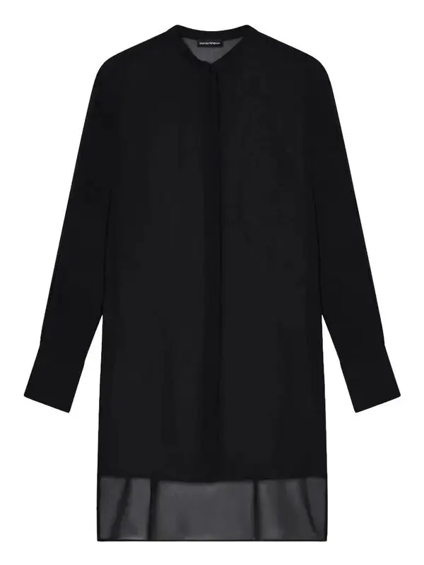 Emporio Armani Semi-sheer Chiffon Shirt - Black