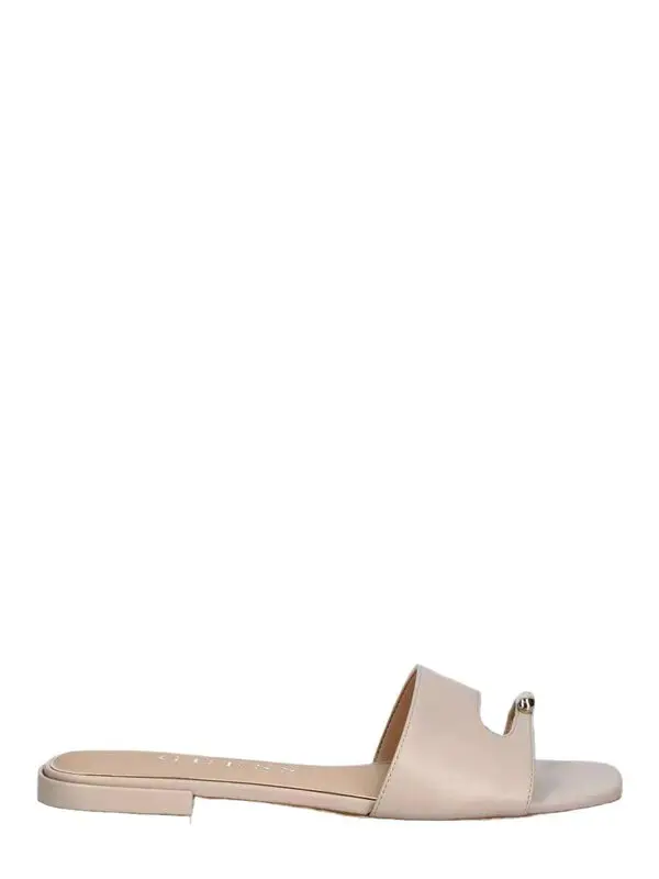 Guess Tablita Logo-plaque Toe-strap Sandals - Neutrals