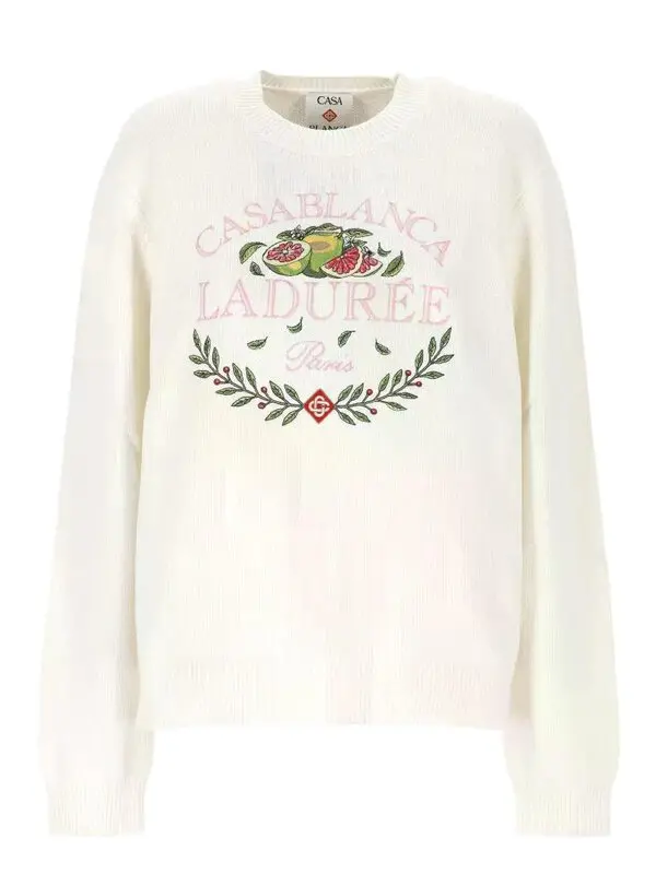 Casablanca X Ladurée Crew Neck Jumper - White