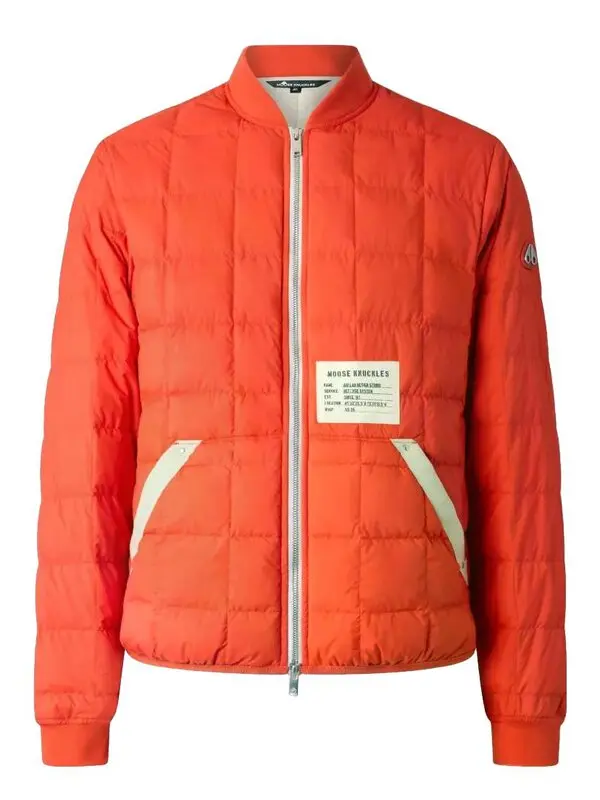 Moose Knuckles Quilted Bomber Jacket - Orange