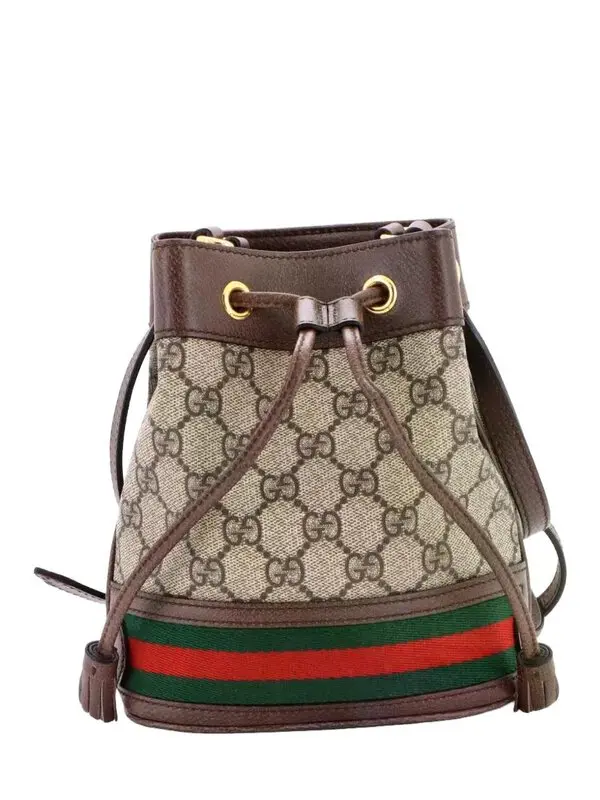 Gucci Ophidia Gg Coated Canvas Mini Bucket Bag - Brown