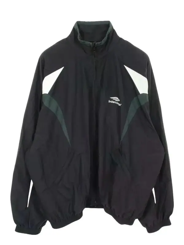 Balenciaga Logo-embroidered Track Jacket - Black