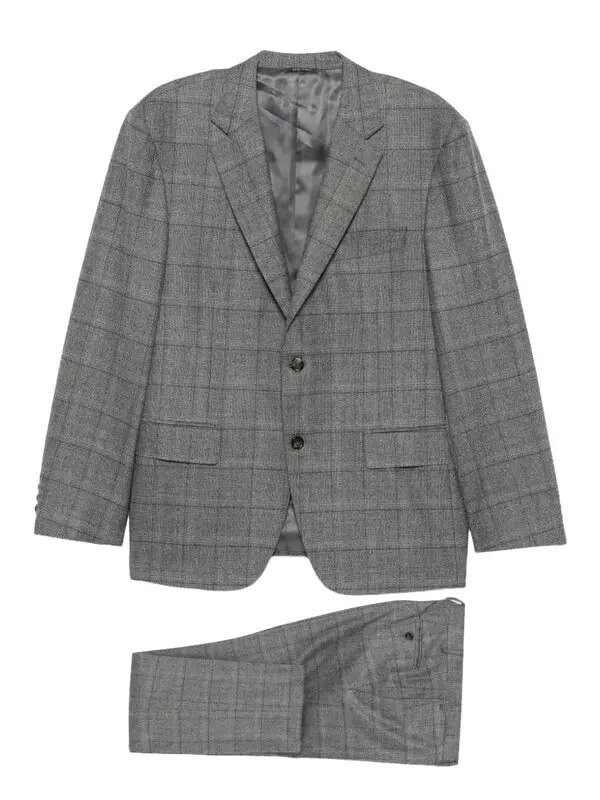 Canali Check-pattern Single-breasted Suit - Grey