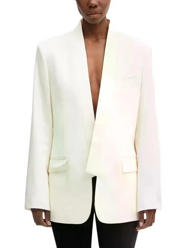 Kenzo Logo Patch Shawl Lapels Blazer - Neutrals