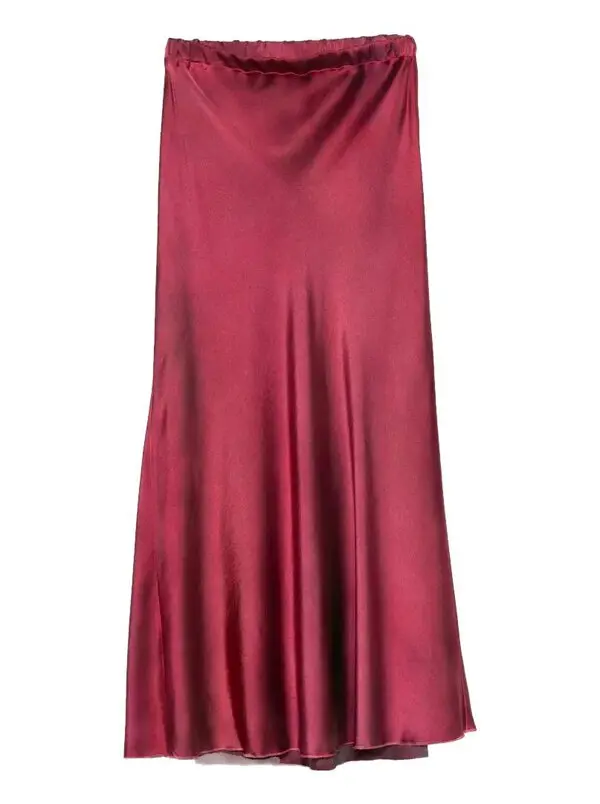 Avant Toi Elasticated Waist Midi Skirt - Red