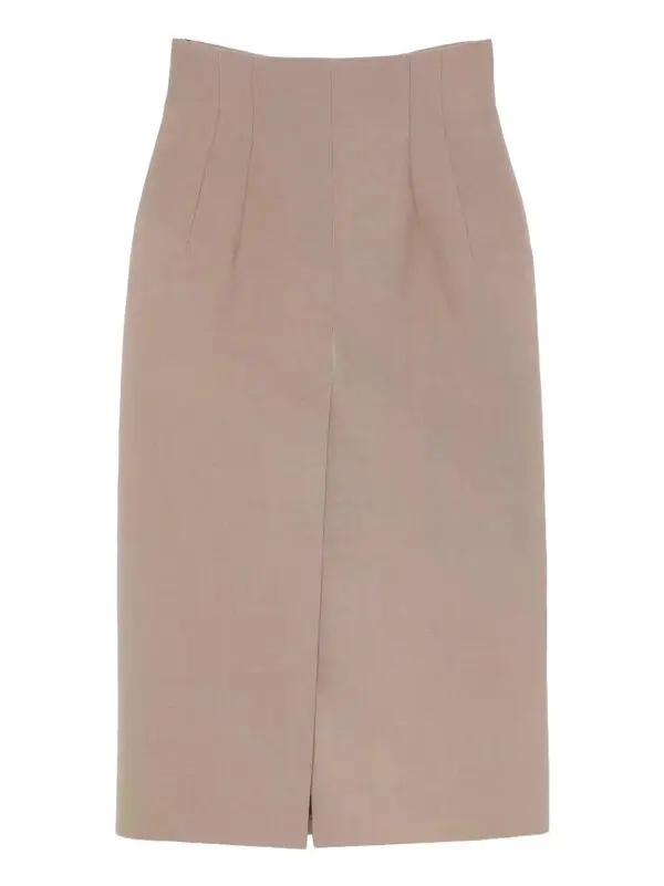 MUGLER Zip-up Midi Skirt - Brown