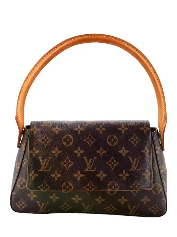 LOUIS VUITTON Monogram Canvas Looping Handbag Mini Satchel - Brown