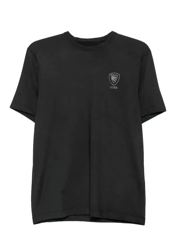 BLAUER. Logo-printed T-shirt - Black