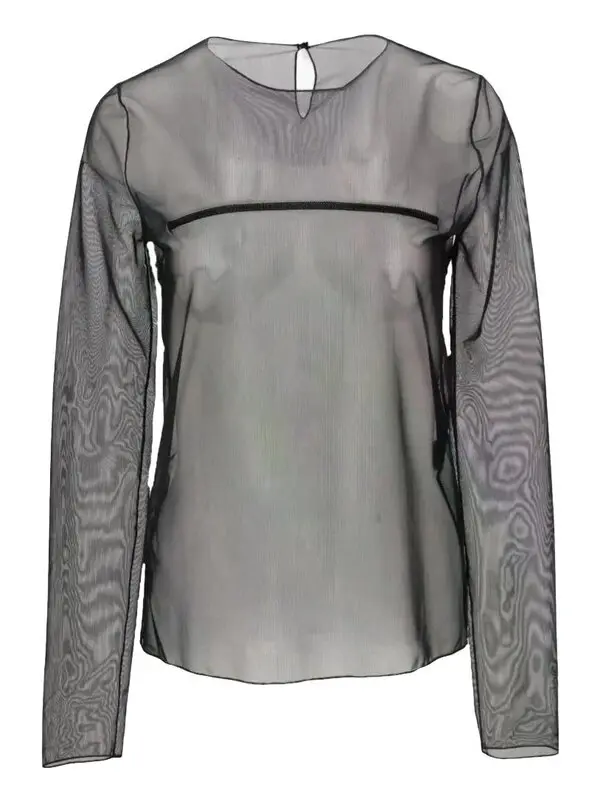 TOM FORD Sheer Long-sleeved Blouse - Black
