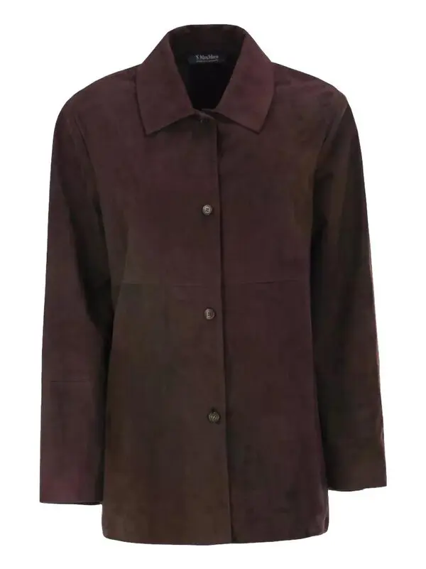 Max Mara Panelled Suede Jacket - Red