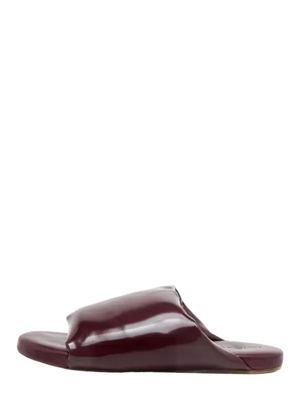 Bottega Veneta Burgundy Leather Slides - Red