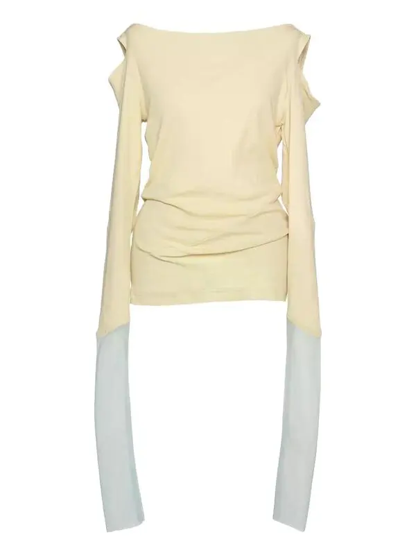 MULLER OF YOSHIOKUBO Cold-shoulder Long-sleeve Top - Yellow