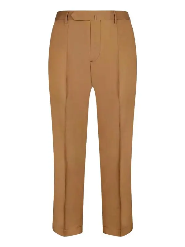 DELL'OGLIO Pressed Crease Trousers - Brown