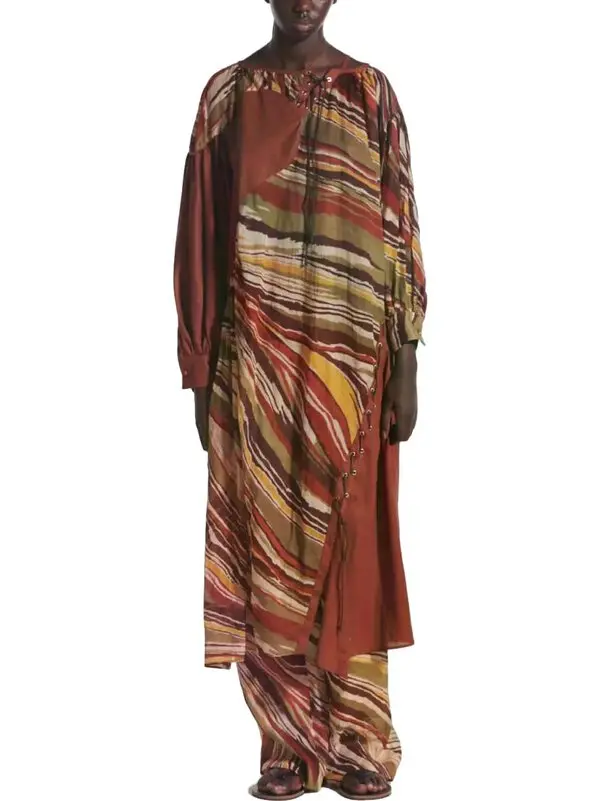 MULLER OF YOSHIOKUBO Asymmetric Midi Dress - Brown