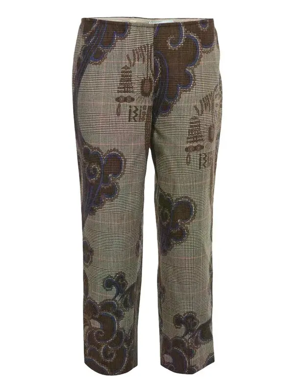 Emilio Pucci Plaid Wool Trousers - Brown