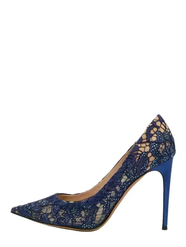 Valentino Garavani Embellished Lace Pumps - Blue