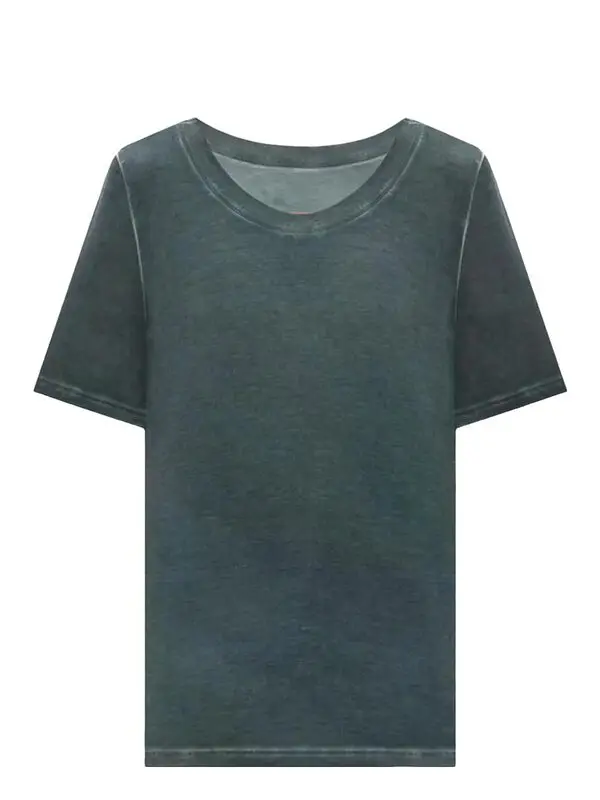 UMA WANG Crew Neck T-shirt With Faded Effect - Blue