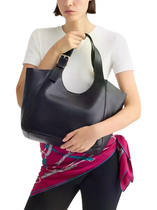 Furla Grained Leather Tote Bag - Black