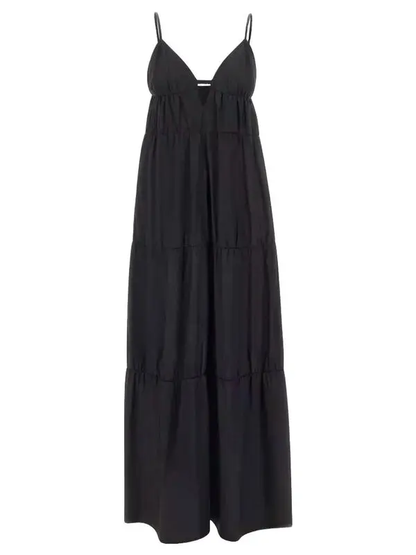 KAOS Tiered V-neck Maxi Dress - Black