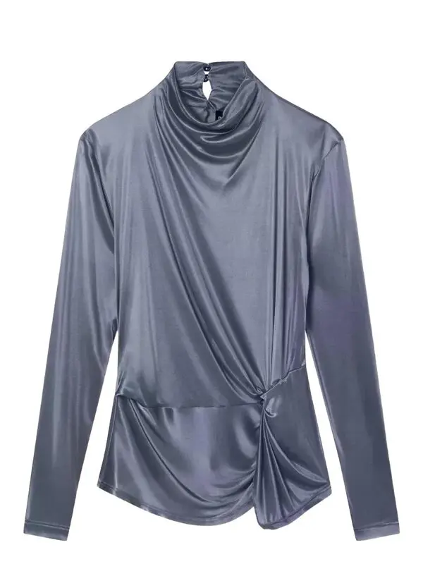 Giorgio Armani Draped Knot Detail Top - Grey