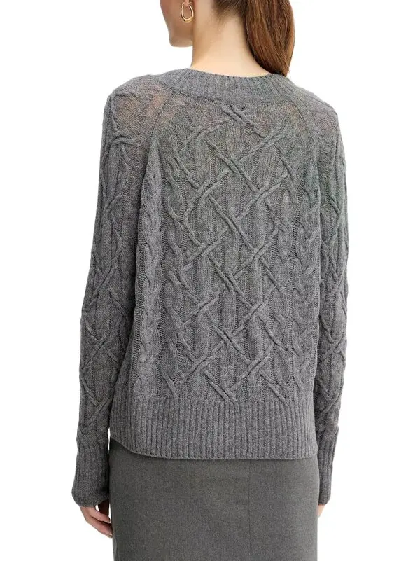 Ermanno Scervino Cable-knit V-neck Sweater - Grey