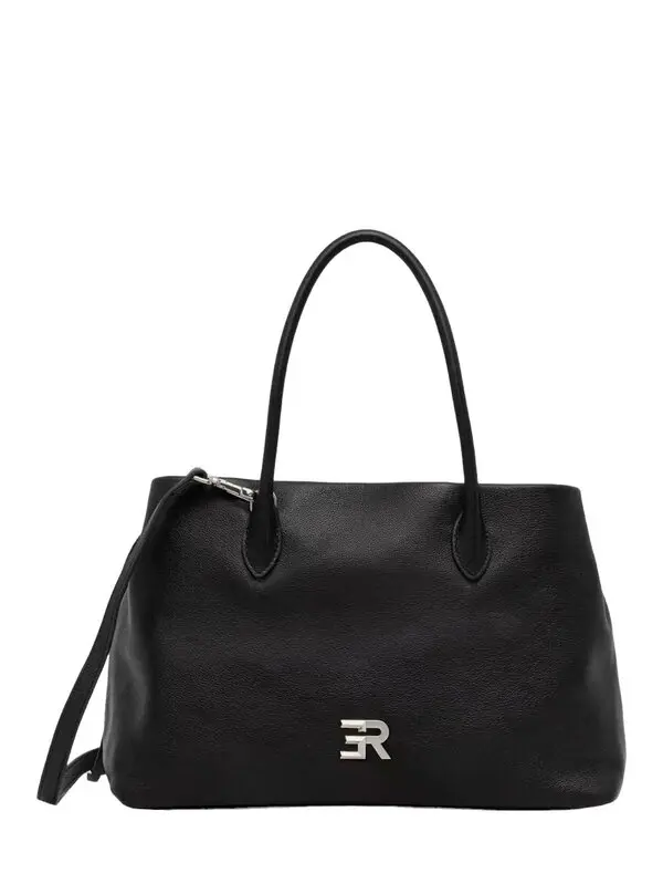 ERMANNO FIRENZE Logo-plaque Tote Bag - Black