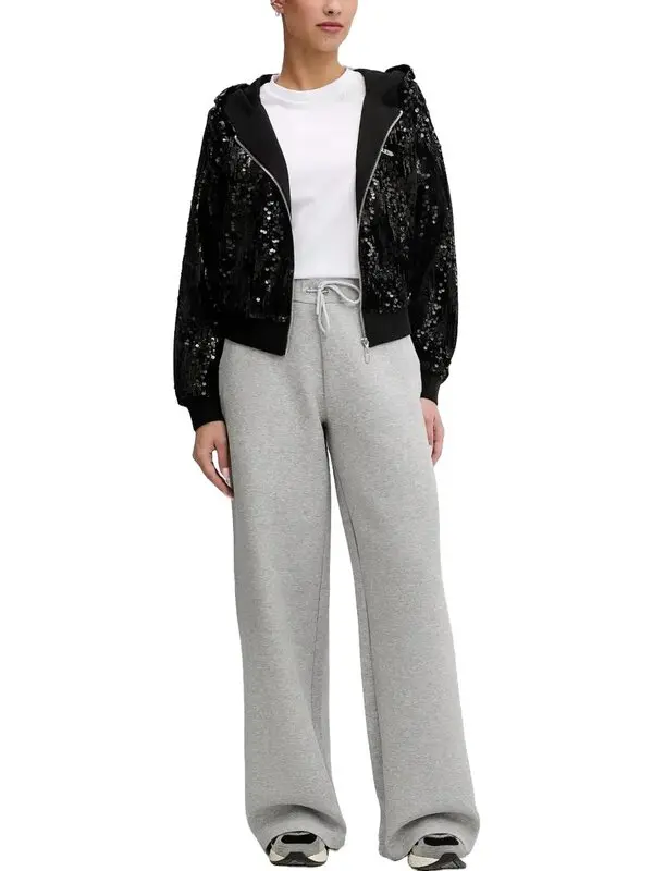 Guess Logo Embroidered Drawstring Track Pants - Grey