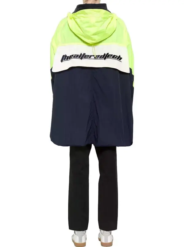 JUUN.J Colour-block Drawstring-hood Coat - Blue
