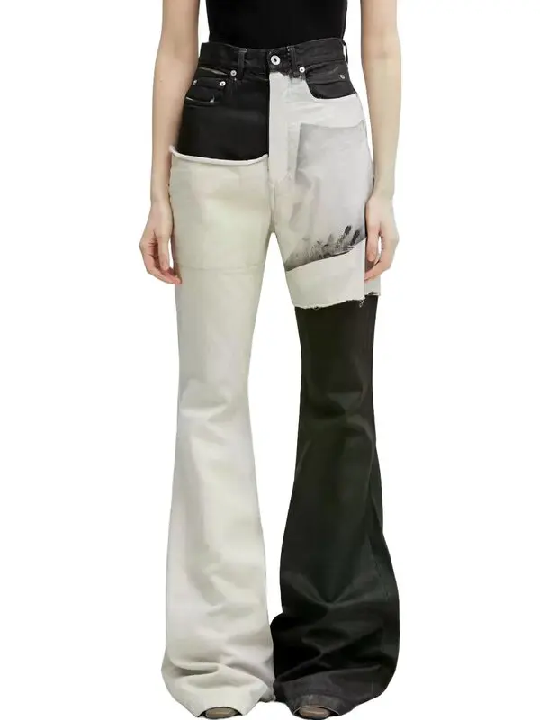 Rick Owens Patchwork Flared Jeans - Black