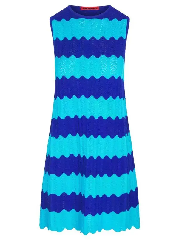 SIMONMILLER Moji Wave-stripe Knit Dress - Blue