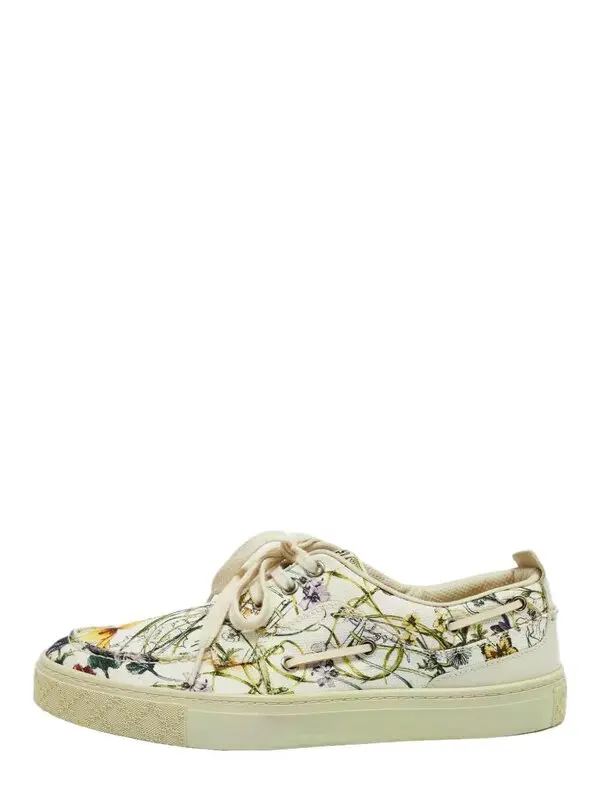 Gucci Floral Print Low Top Sneakers - Neutrals