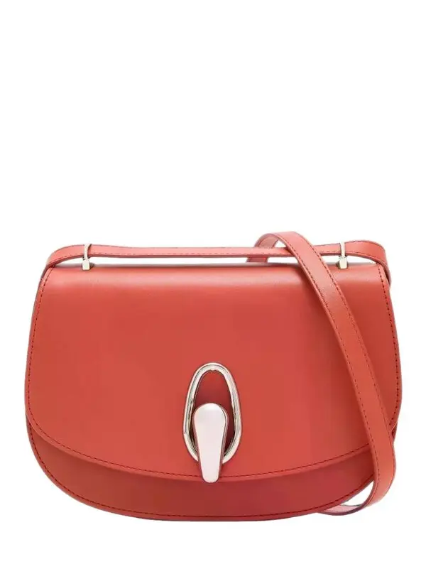 Giorgio Armani Leather Twist-lock Shoulder Bag - Orange