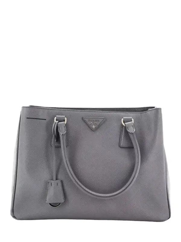 Prada Saffiano Leather Medium Tote Bag - Grey