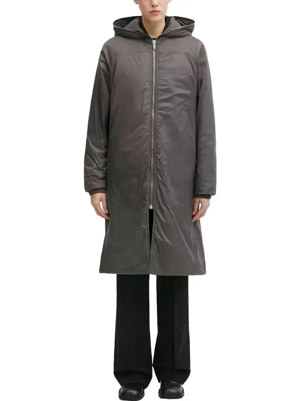 Rick Owens Hooded Zip-up Windbreaker Coat - Grey