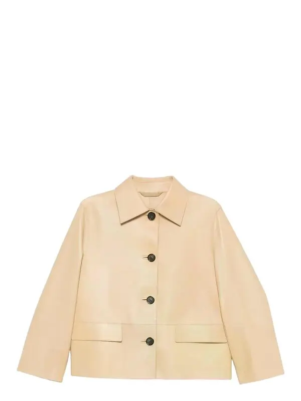 TOTEME Button-up Leather Jacket - Neutrals