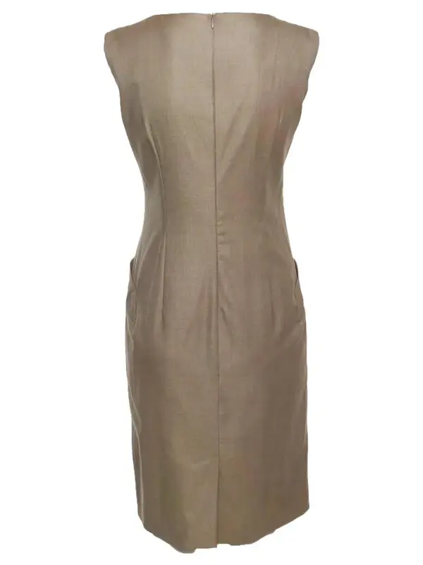 Max Mara Sleeveless Boat Neck Mini Dress - Neutrals