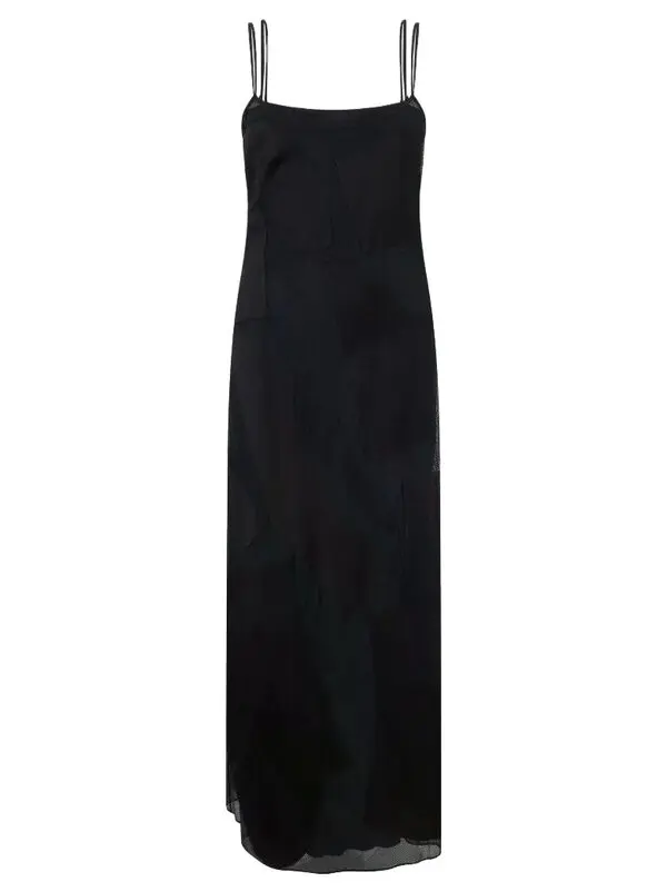 Moschino Patchwork Mesh-panelled Maxi Dress - Black