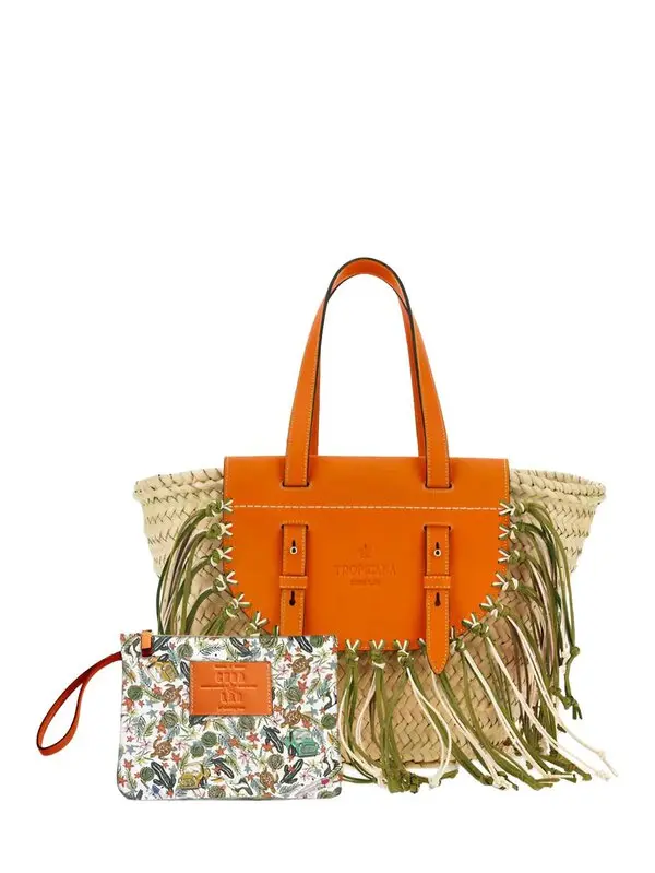 CUBA LAB Tropicana Fringed Tote Bag - Neutrals