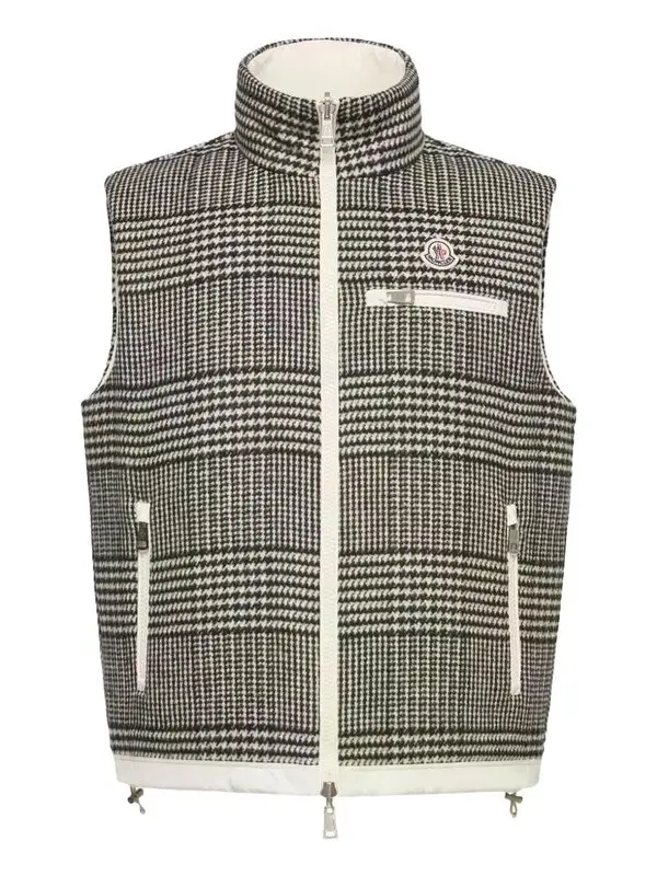 Moncler Prince Of Wales Check Gilet - Black