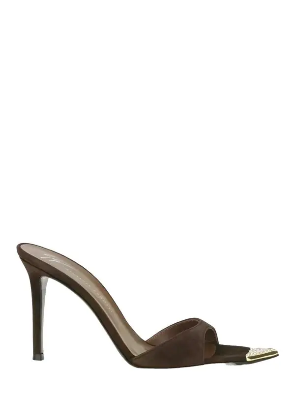 GIUSEPPE ZANOTTI Embellished Stiletto Sandals - Brown