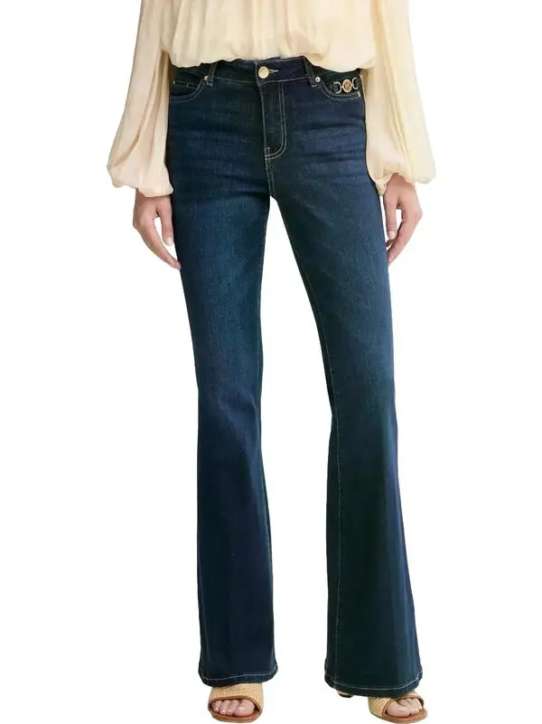 FRACOMINA Logo Plaque Flared Jeans - Blue