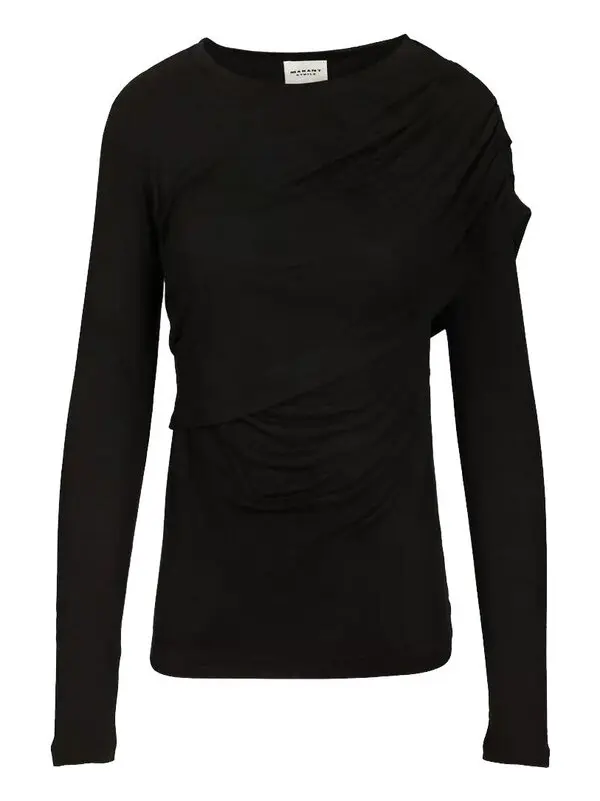 MARANT ETOILE Draped Long-sleeve Top - Black