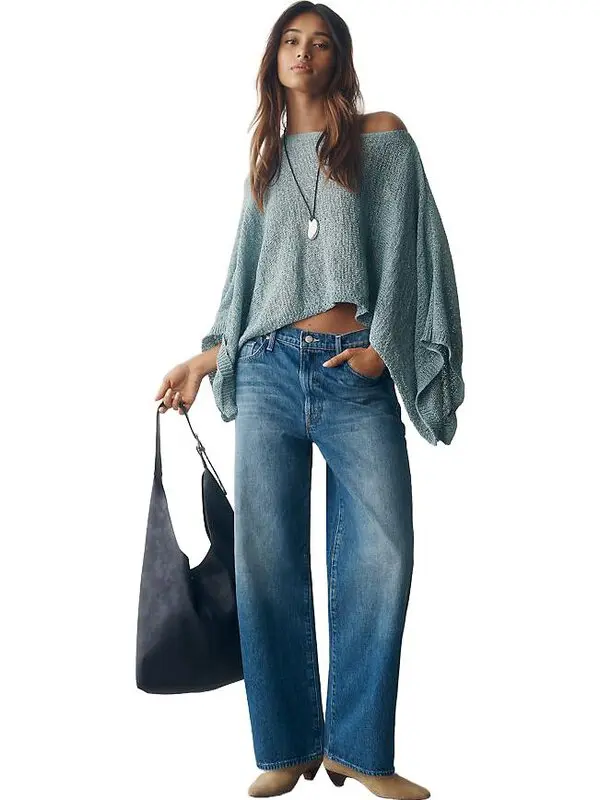Anthropologie Love Knot Burnished Buckle Slouchy Bag - Navy