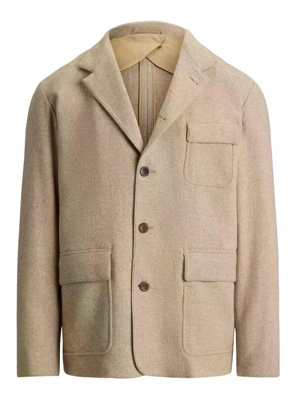 Ralph Lauren Purple Label Textured Flapped Pocket Jacket - Neutrals
