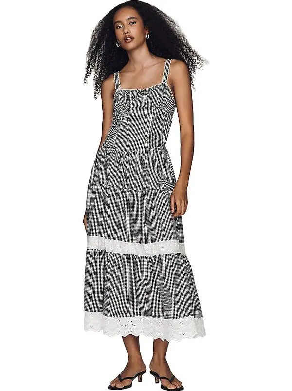 JACQUIE THE LABEL Emmie Cotton Midi Dress - Black & White