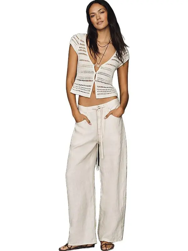 Citizens Of Humanity Petite Brynn Linen Trousers - Pale Stone