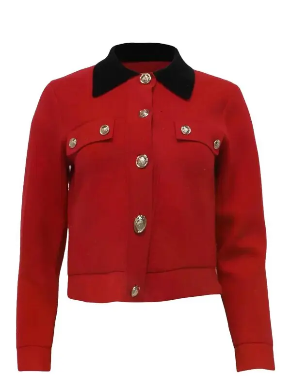 Sandro Contrast Collar Button-down Jacket - Red