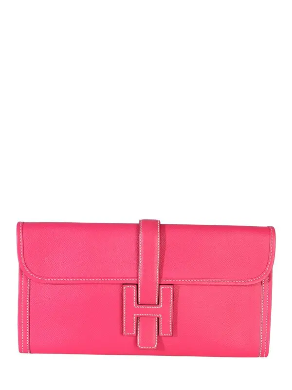 Hermès Epsom Jige Elan 29 Clutch - Pink